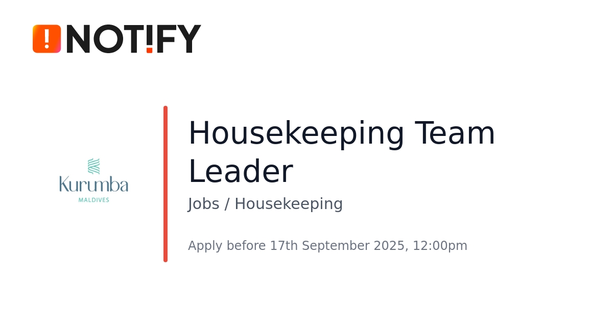 Notify — Housekeeping Team Leader
