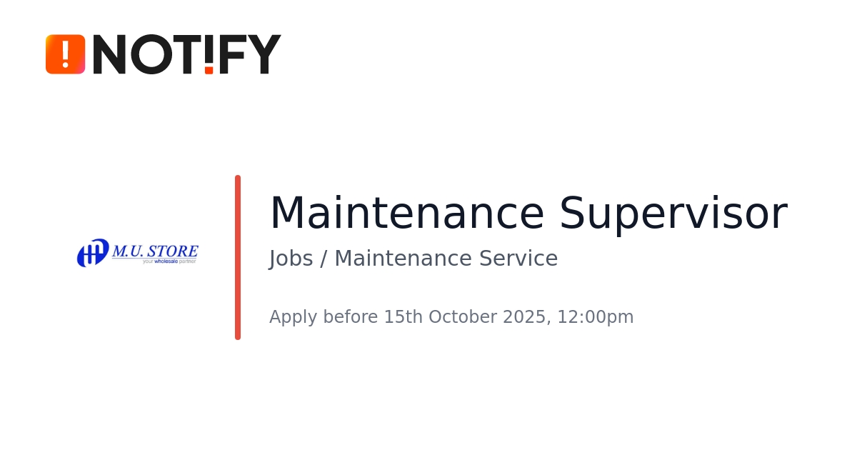 Notify — Maintenance Supervisor